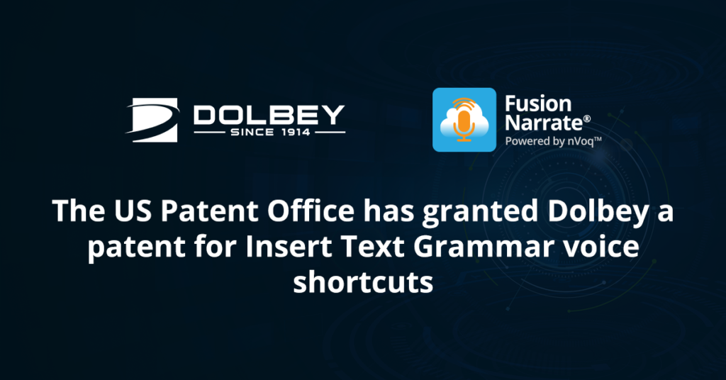 The US Patent Office has granted Dolbey a patent for Insert Text ...